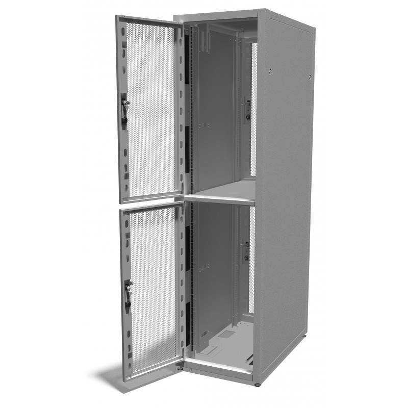 2 Compartment 42u Co-Location Server Cabinet for Data Centres - Each Secure Compartment Provides ...