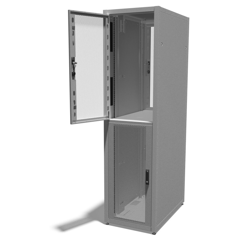 2 Compartment 42u Co-Location Server Cabinet for Data Centres - Each Secure Compartment Provides ...